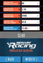 Mercury Prop Slip Calculator